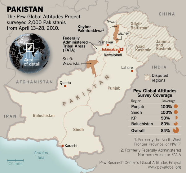 Regional Map of Pakistan | Pew Research Center