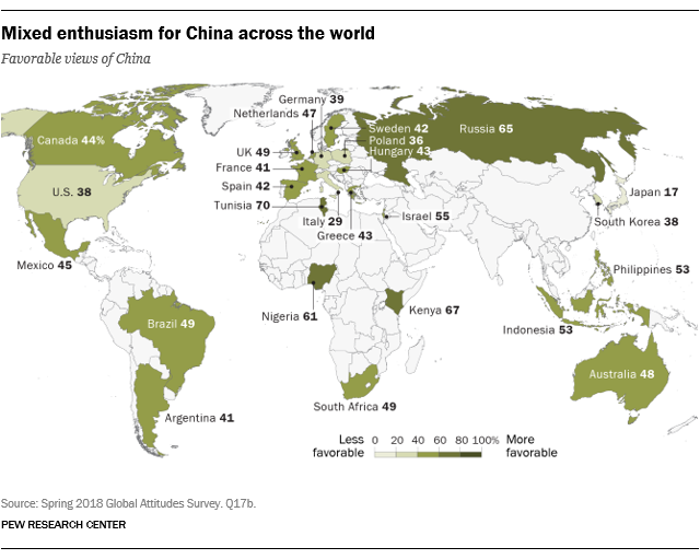 5 charts on global views of China | Pew Research Center
