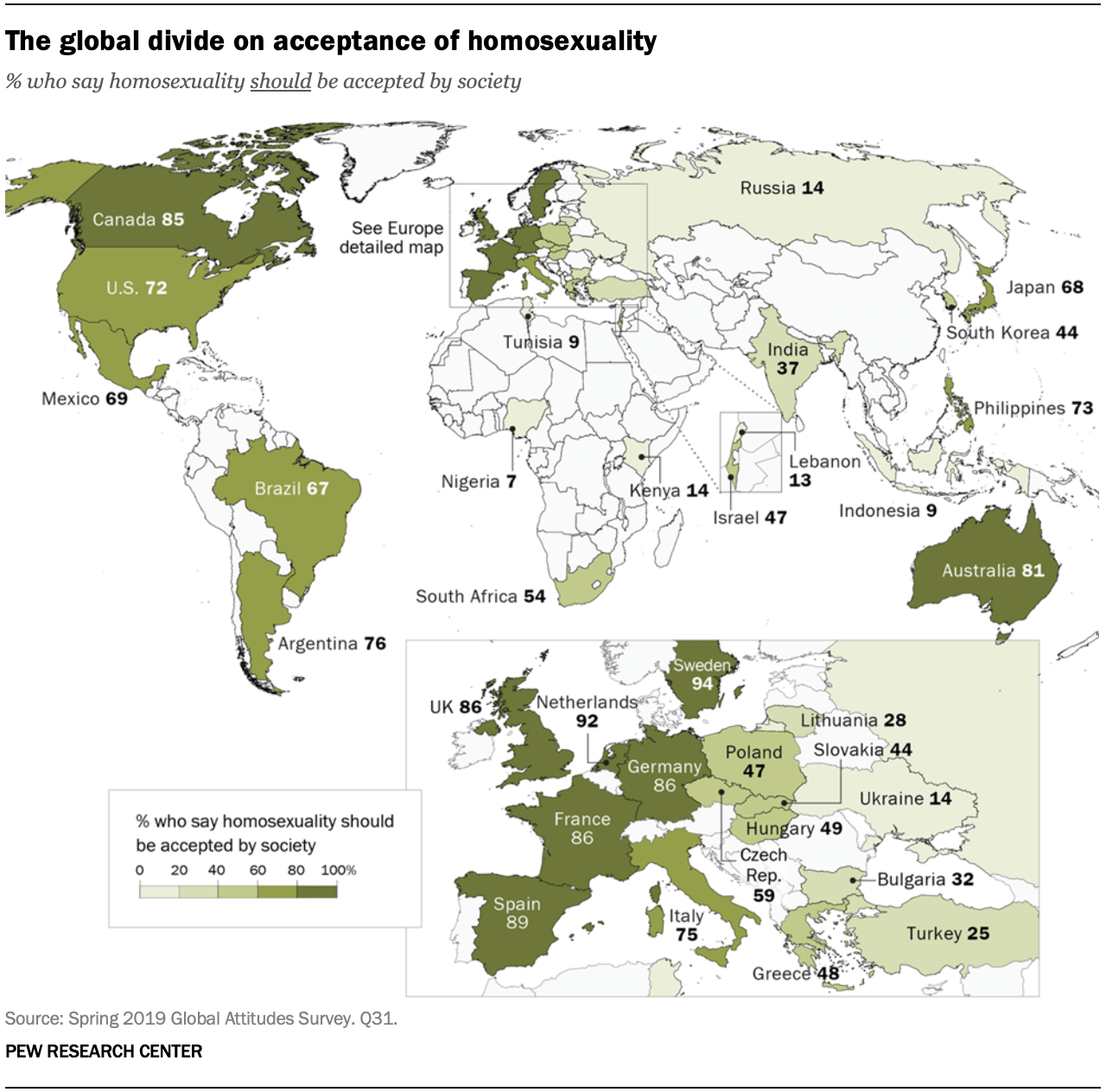 Views of Homosexuality Around the World | Pew Research Center