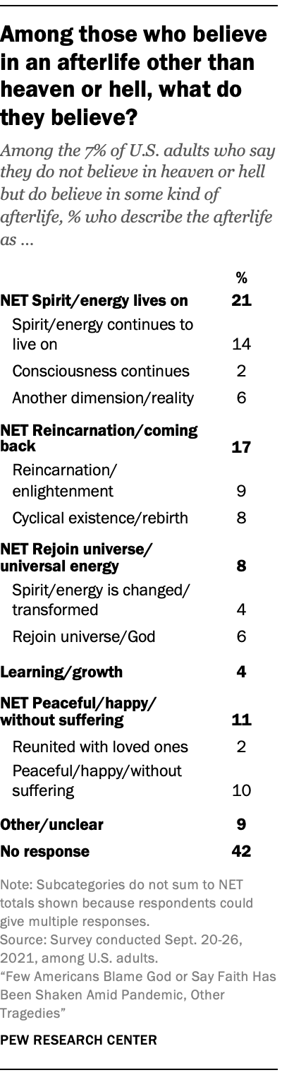 Views on the afterlife among U.S. adults | Pew Research Center