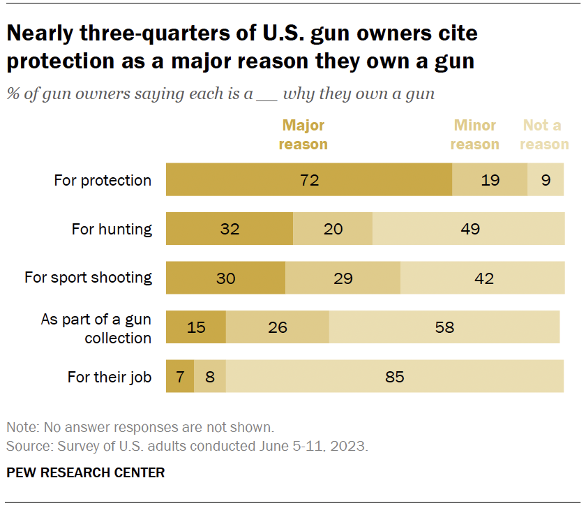 For Most U.S. Gun Owners, Protection Is the Main Reason They Own a Gun ...