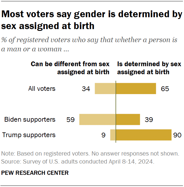 Biden and Trump voters, gender identity, LGBTQ issues and election 2024 ...