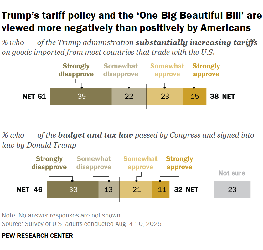 Trump's Tariffs, 'Big Beautiful Bill' Viewed Negatively as His Approval ...